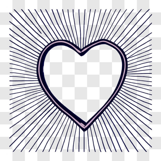 Download Heart-shaped Drawing with Rays PNGs Online - Creative Fabrica