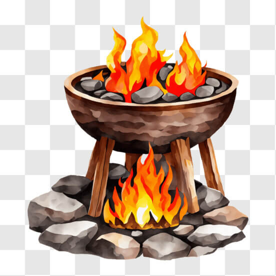 Download Colorful BBQ Grill with Flames for Outdoor Cooking PNGs Online ...