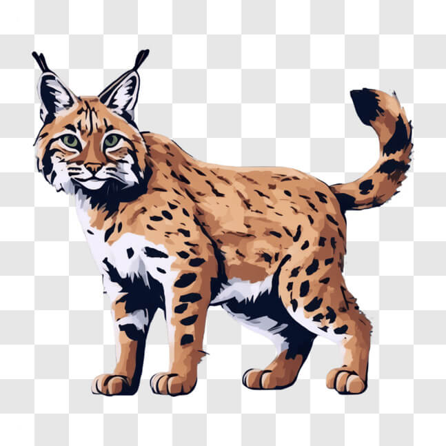 Download Lynx Cat with Wide Open Eyes Cartoons Online - Creative Fabrica