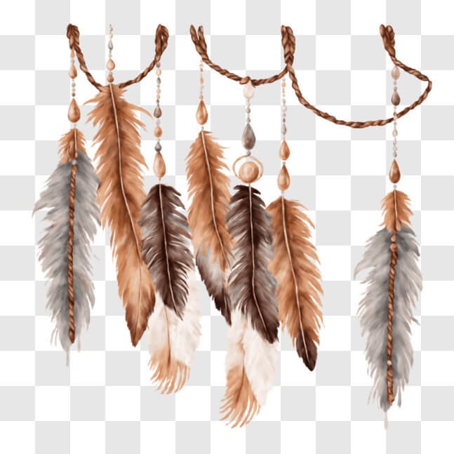 Download Native American Feather Art with Colorful Beads PNGs Online ...