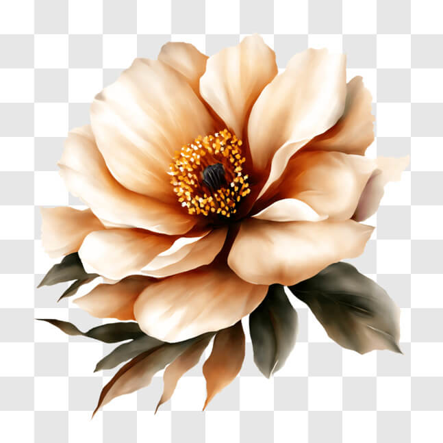 Download Single Beige Flower on Black Background PNGs Online - Creative ...