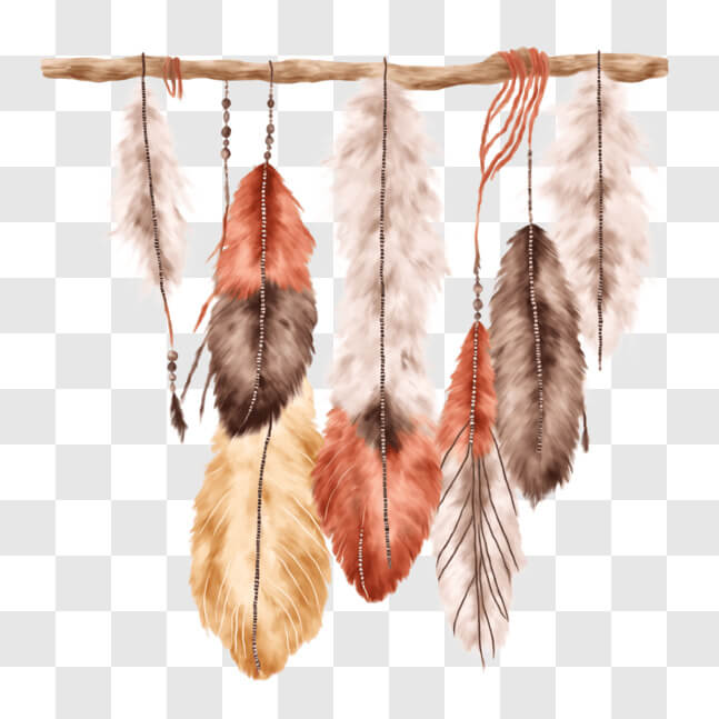 Download Native American Feathers Hanging from a Branch PNGs Online ...