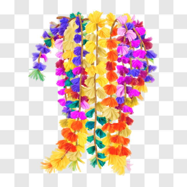Download Colorful Flower Lei Hanging Decor PNGs Online - Creative Fabrica