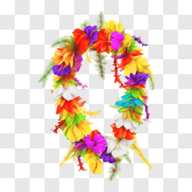 Download Colorful Lei in the Shape of an O PNGs Online - Creative Fabrica