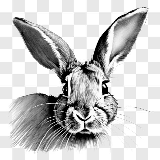 Download Black and White Rabbit Head Drawing Sketches Online - Creative ...