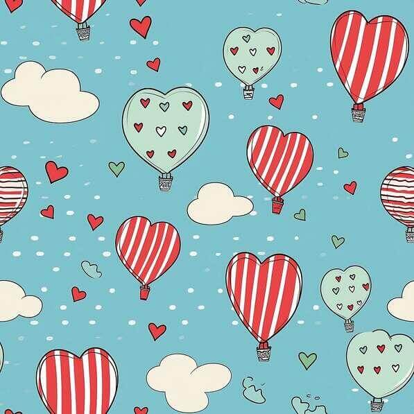 Download Colorful Hot Air Balloons Seamless Pattern for Valentine's Day ...