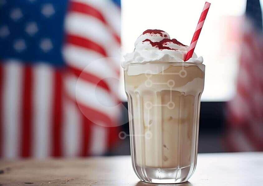 Patriotic Milkshake on the 4th of July stock photo | Creative Fabrica