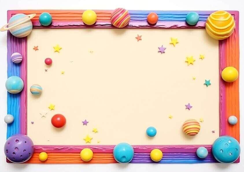 Download Colorful Space Themed Photo Frame for Children's Party or ...