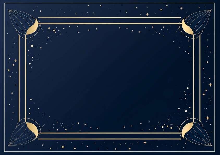 Descarga Fondo Vintage Art Deco Azul Oscuro con Estrellas Doradas y ...