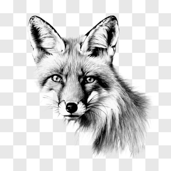 Download Ink and Graphite Fox Portrait Drawing Sketches Online ...
