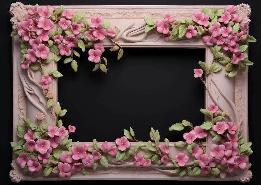 Download Artistic Pink Flower Picture Frame Backgrounds Online ...