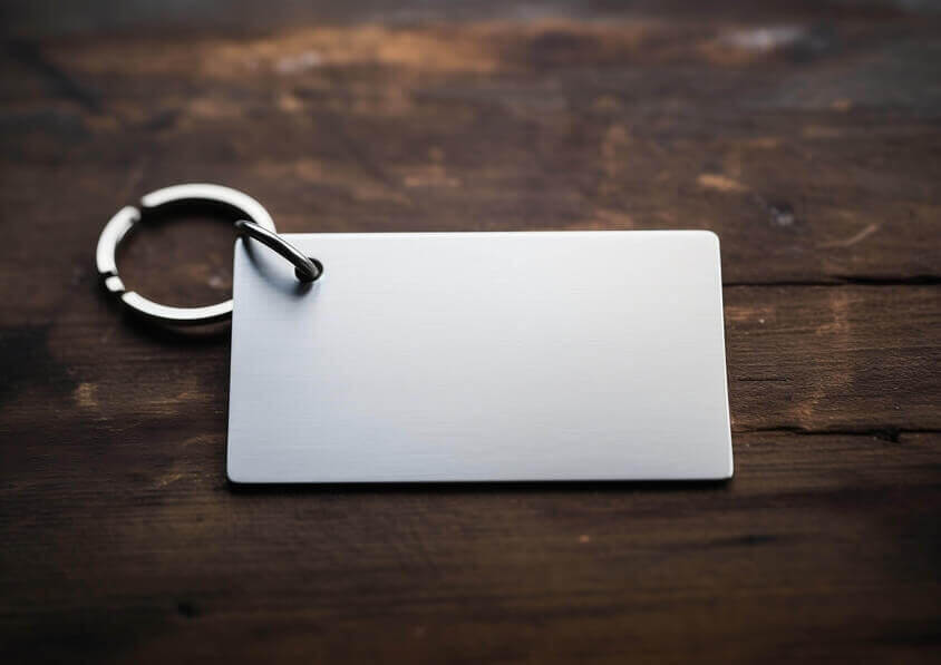 Download Empty White Card Keychain on Wooden Table Mockups Online ...
