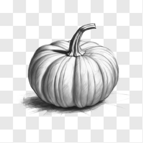 Download Black and White Pumpkin Drawing for Fall Decor Sketches Online ...