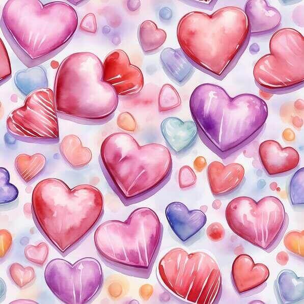 Download Seamless Heart Pattern in Pink, Red, and Purple Patterns ...