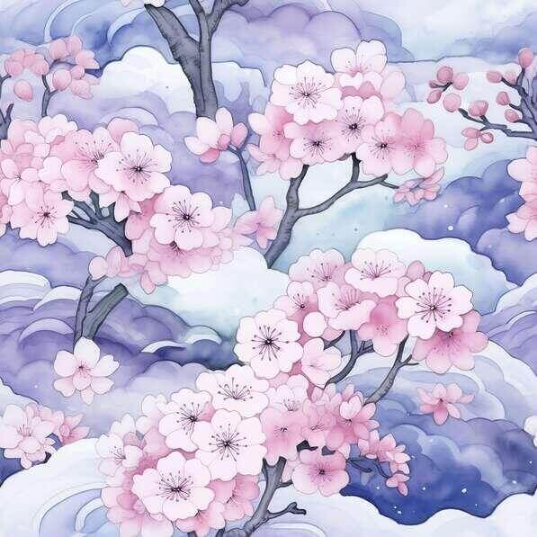 Download Seamless Pattern of Pink Cherry Blossoms Patterns Online ...