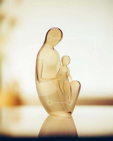 Clear Mother and Child Figurine in Religious Symbolism stock photo ...