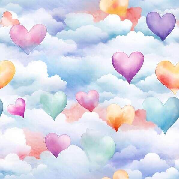 Download Colorful Heart-Shaped Balloons Seamless Pattern Patterns ...