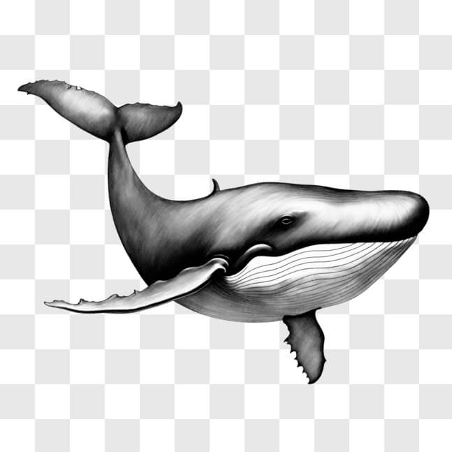 Scarica Disegno di balena in bianco e nero nell'aria Schizzi Online ...