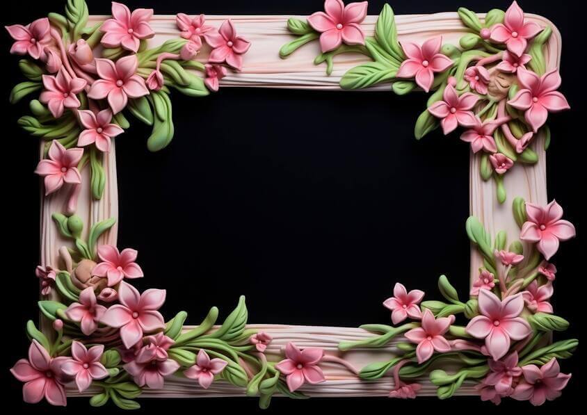 Download Pink Flower-Shaped Fondant Frame for Artwork Display ...