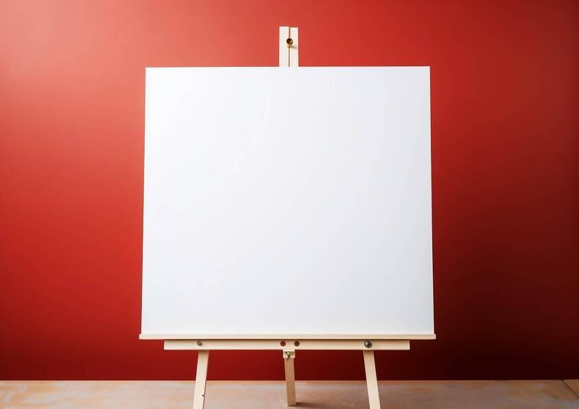 Descarga Lienzo en Blanco en Caballete frente a una Pared Naranja ...