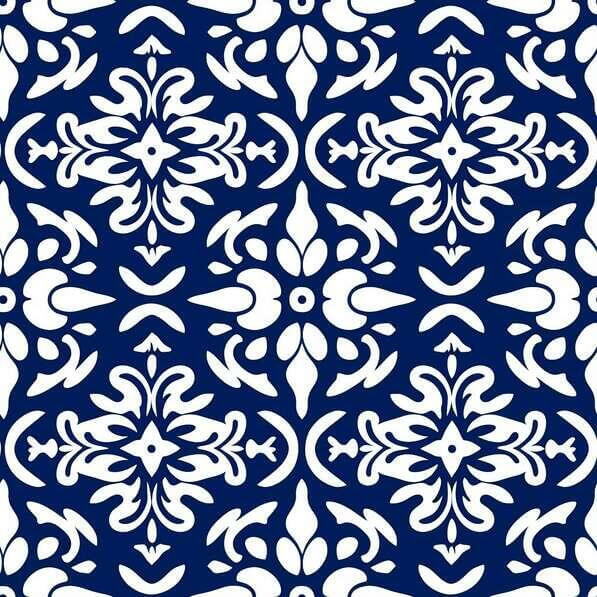Baixe Design Contínuo de Padrão Floral Azul e Branco Padrões - Creative ...