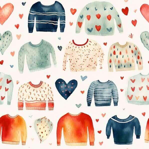 Download Colorful Heart Pattern Sweaters Patterns Online - Creative Fabrica
