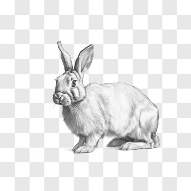 Download Curious Rabbit Black and White Drawing Sketches Online ...