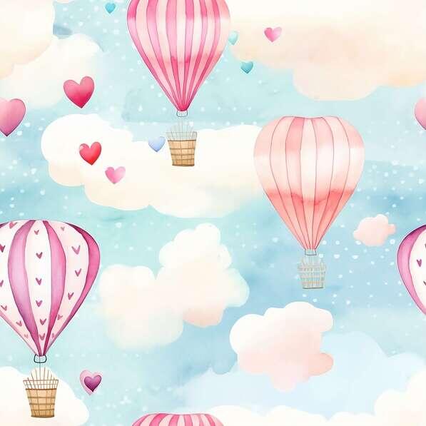 Download Pink and Red Hot Air Balloons Seamless Pattern Patterns Online ...