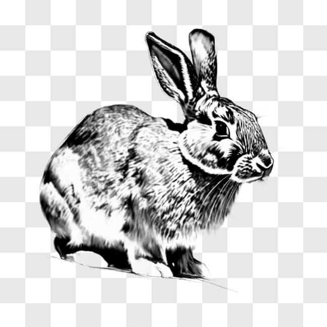 Download Curious Rabbit Sketch in Black and White Sketches Online ...