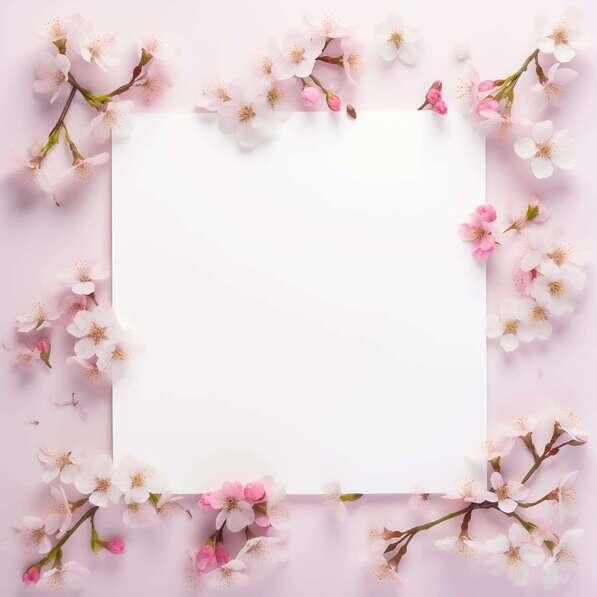 Download Pink Cherry Blossom Background with White Paper Backgrounds ...
