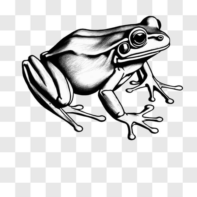 Descarga Ilustración detallada de una rana en una pose natural Bocetos ...