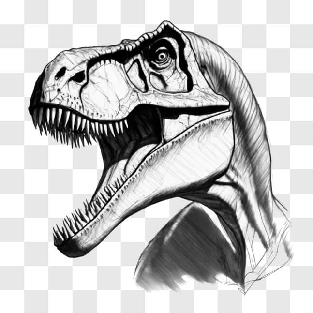 Download Black and White T-Rex Skull Drawing Sketches Online - Creative ...