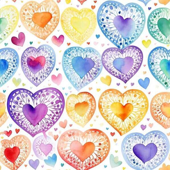 Download Colorful Heart Seamless Pattern Patterns Online - Creative Fabrica