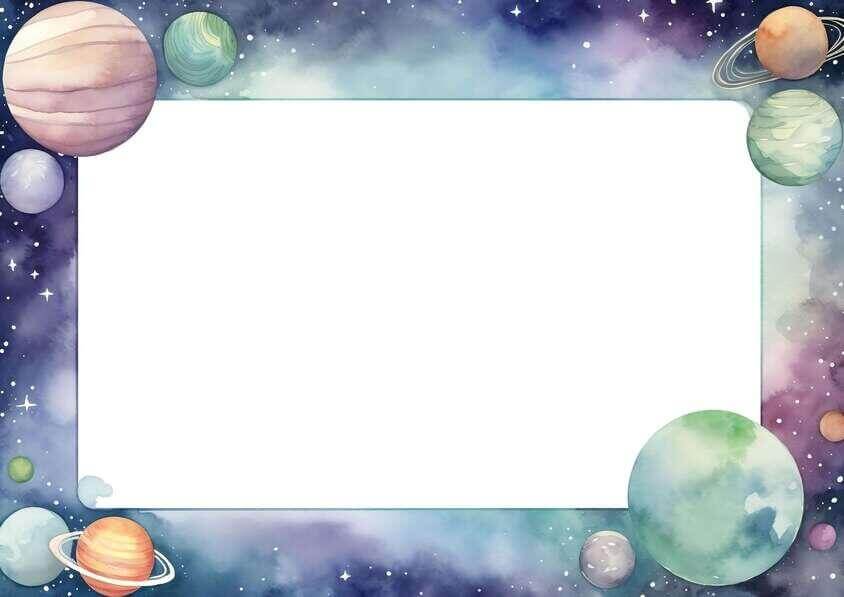 Download Space-Themed Photo Frame with Planets Background Backgrounds ...