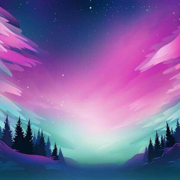 Download Purple and Pink Landscape with Aurora Borealis Backgrounds ...