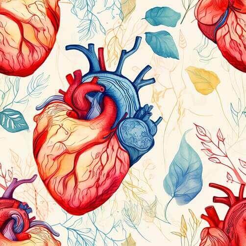 Download Seamless Heart Pattern with Flowers and Leaves Patterns Online ...