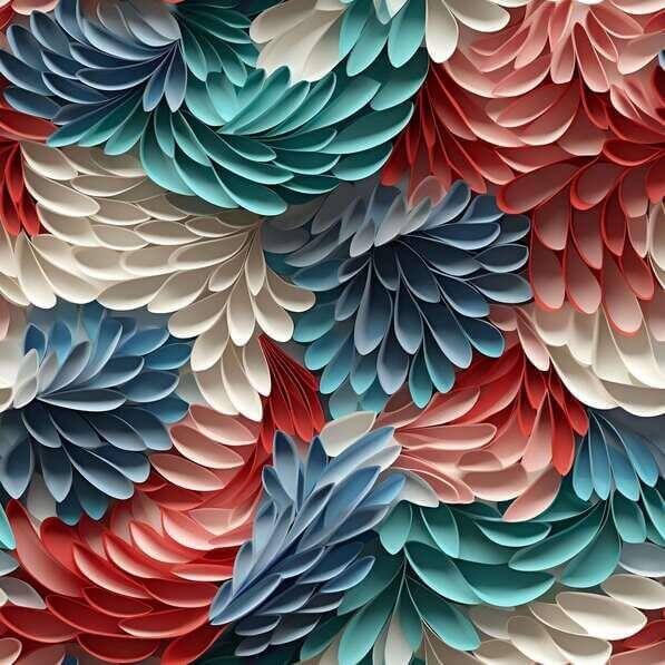 Download Colorful Abstract Paper Flower Pattern in Red, Blue, and White ...