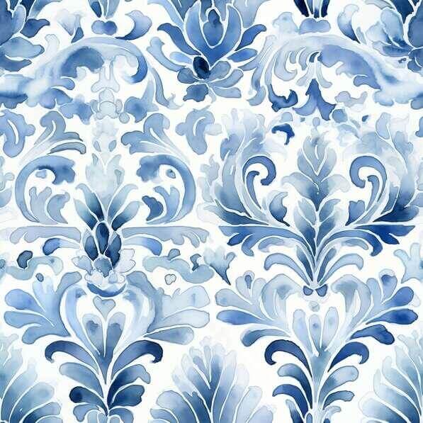Download Blue and White Damask Pattern for Interior Design Patterns ...