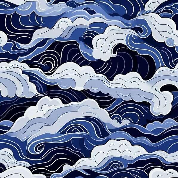 Download Seamless Blue and White Cloud Wave Pattern Patterns Online ...