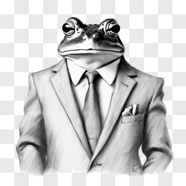 Download Elegant Frog in a Suit and Tie Sketches Online - Creative Fabrica