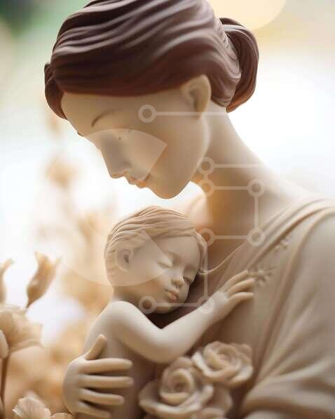 Art Installation: Mother and Child Statue with Religious Symbolism ...