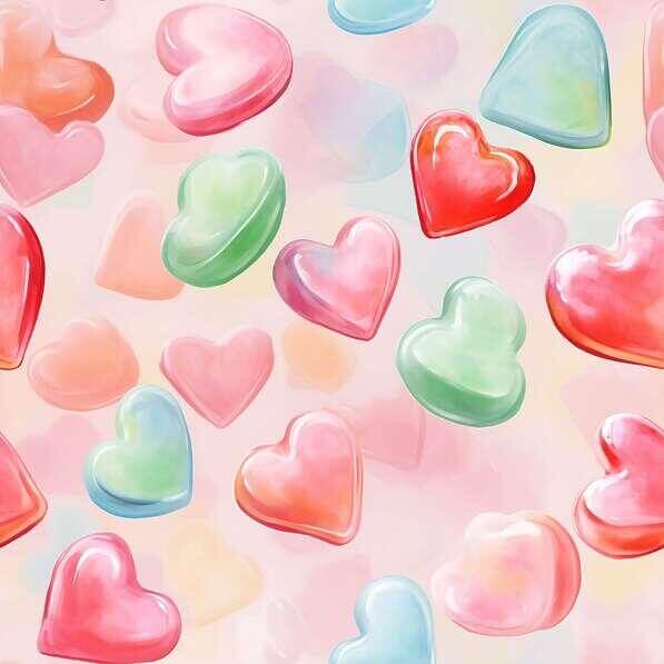 Download Colorful Heart-Shaped Candy Cane Seamless Pattern for ...