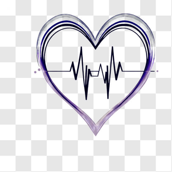 Download Heart-shaped Design with ECG Line PNGs Online - Creative Fabrica