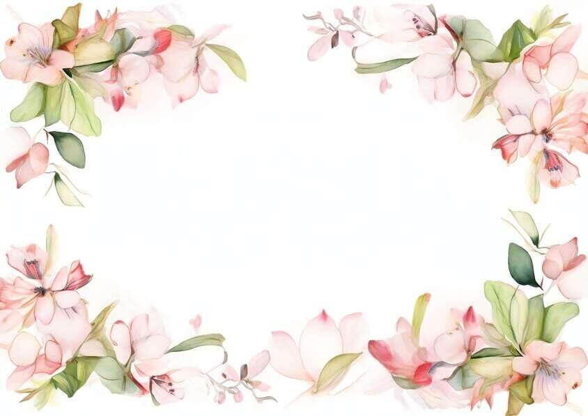 Descarga Marco floral con flores rosas y hojas verdes Fondos En Línea ...