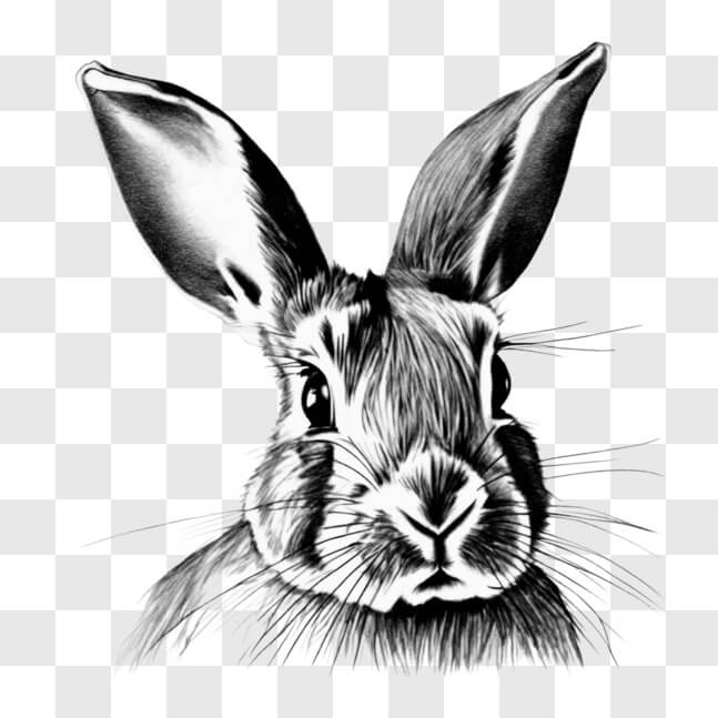 Download Black and White Rabbit Head Drawing for Education Sketches ...
