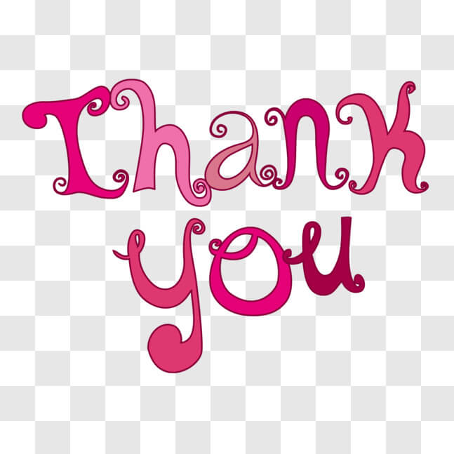 Download Pink Thank You Sign with Cursive Font PNGs Online - Creative ...