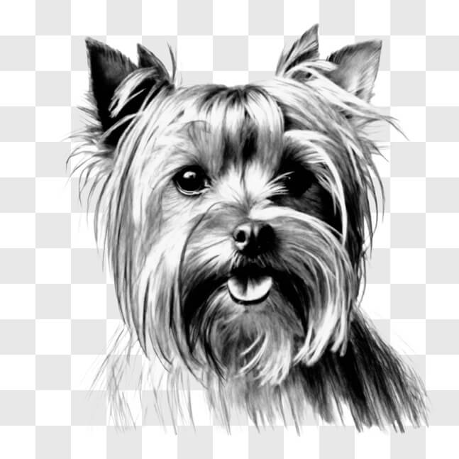 Download Black and White Yorkshire Terrier Drawing Sketches Online ...