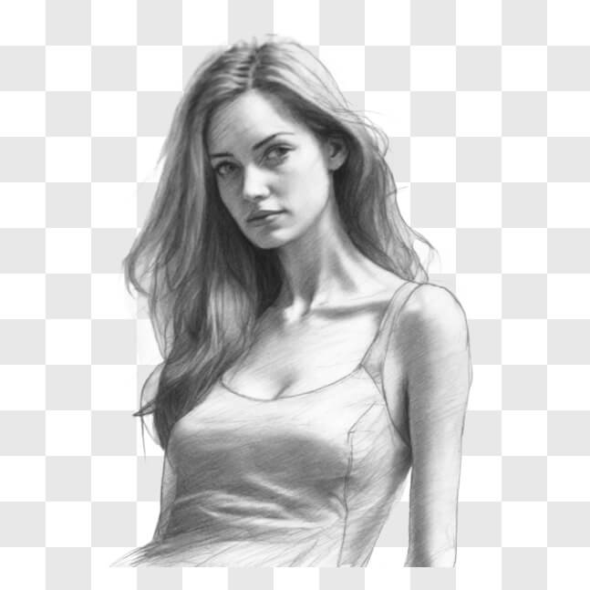 Download Graphite Pencil Portrait Drawing Of Woman Sketches Online