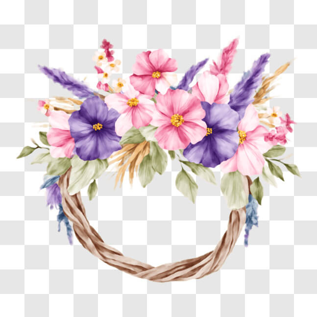 Download Upside-Down Flower Wreath PNGs Online - Creative Fabrica