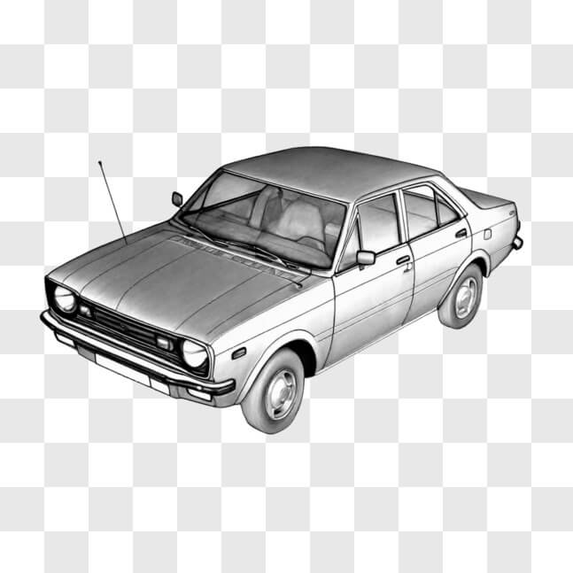 Download Drawing of a Vintage Car from the 1970s or 1980s Sketches ...